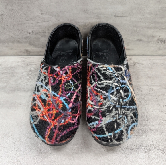 Dansko | Shoes | Dansko Clogs Scribble Confetti Wool Yarn Colorful ...